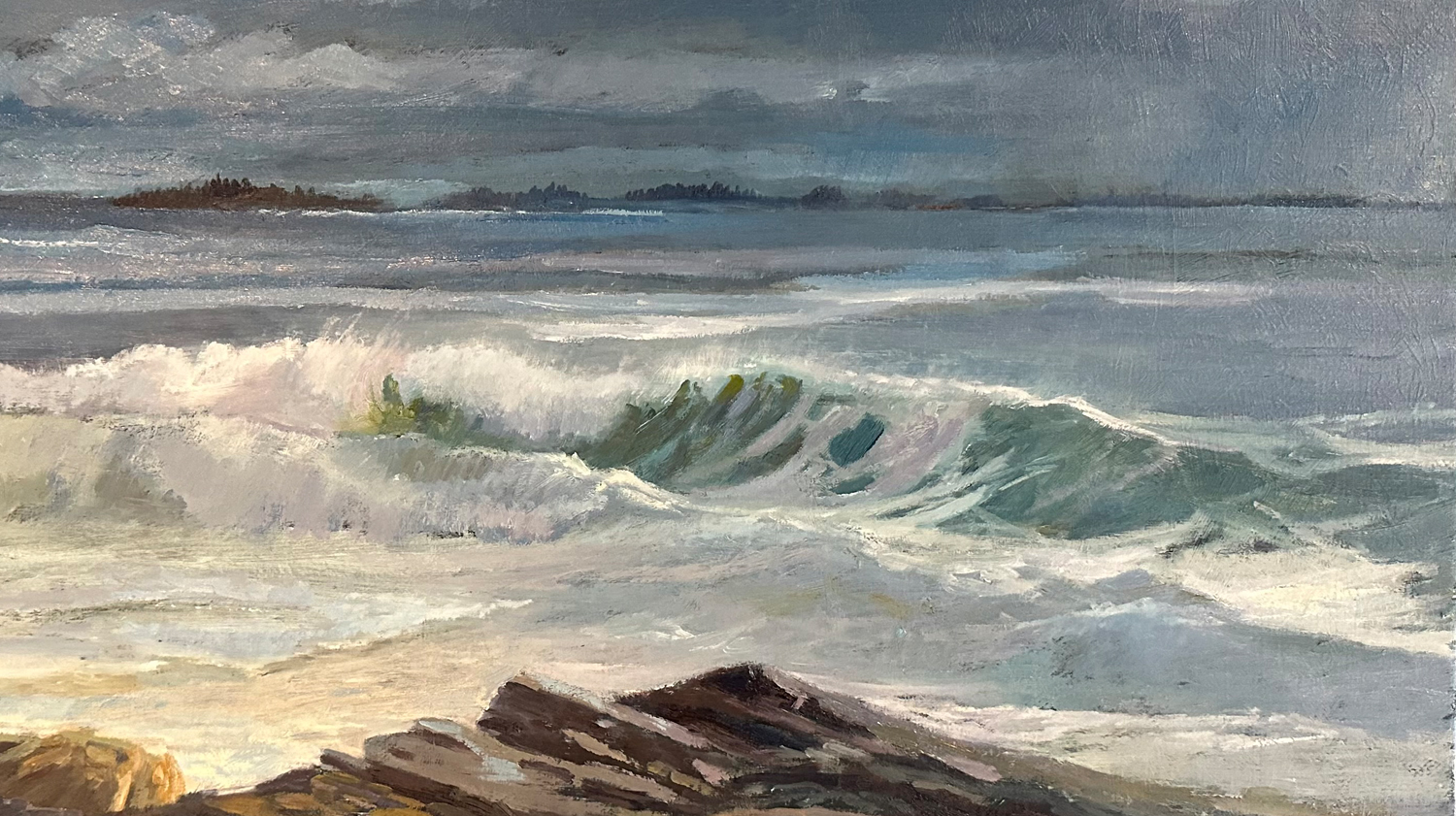 Wave Paintings, "October Waves" by Deborah Chapin - Chapin Studio Gallery @ Stoneridge